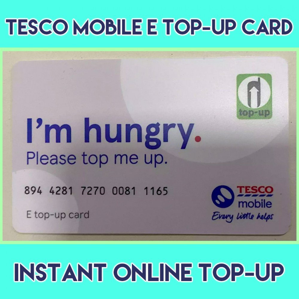 Tesco Mobile UK Pay As You Go E-Top Up Card – Instant Online Top-Up