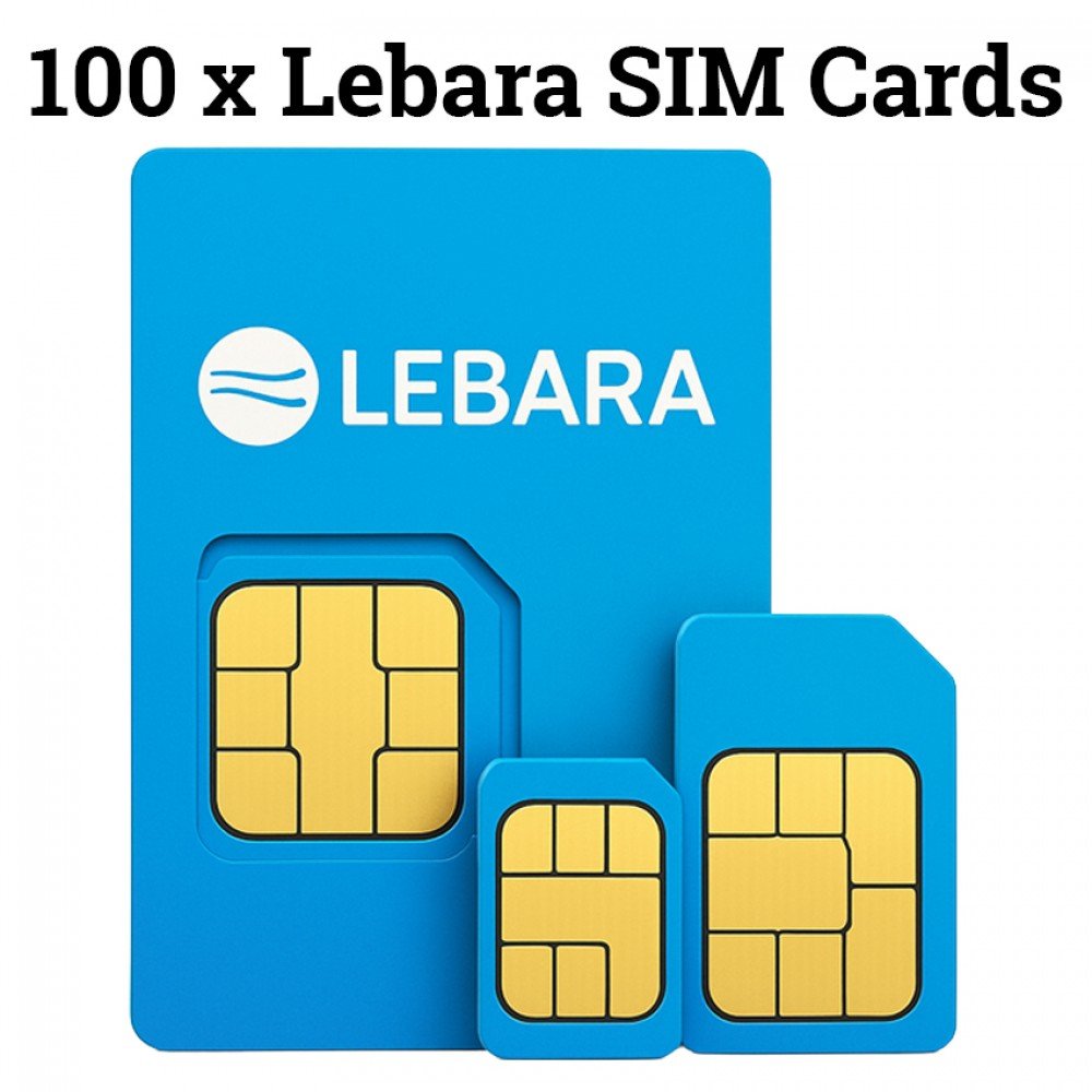 100 UK Network Lebara Mobile Pay As You Go Bulk Sim Cards