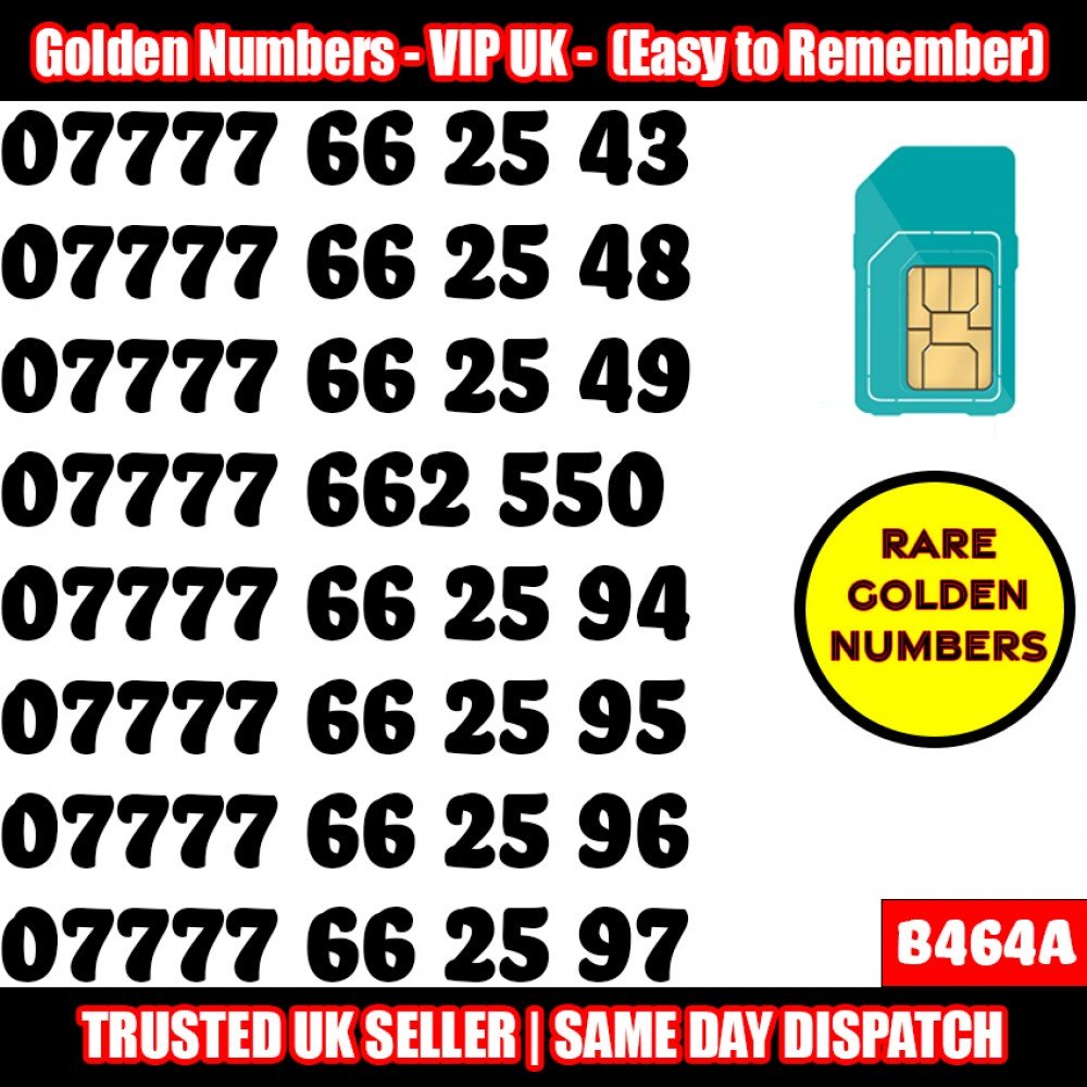 Golden Number Pay As You Go EE SIM Cards