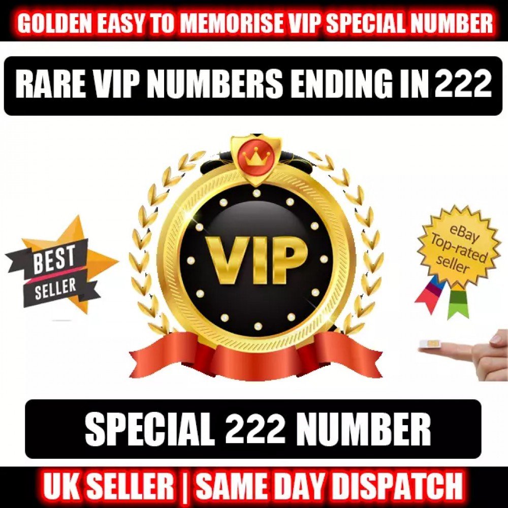Golden Number Platinum VIP UK SIM Card – Easy to Memorise 222 Ending ...