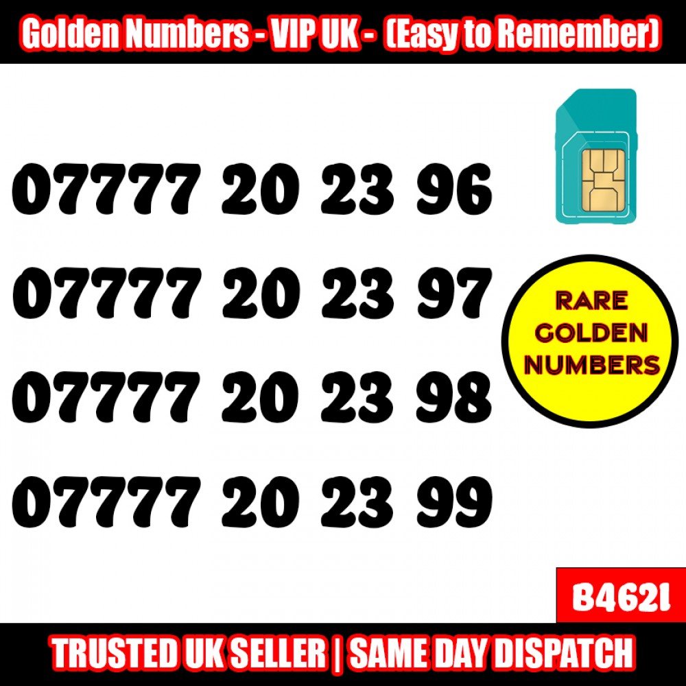 Gold Easy Mobile Number Memorable Platinum VIP UK Pay As You Go SIM Lot ...