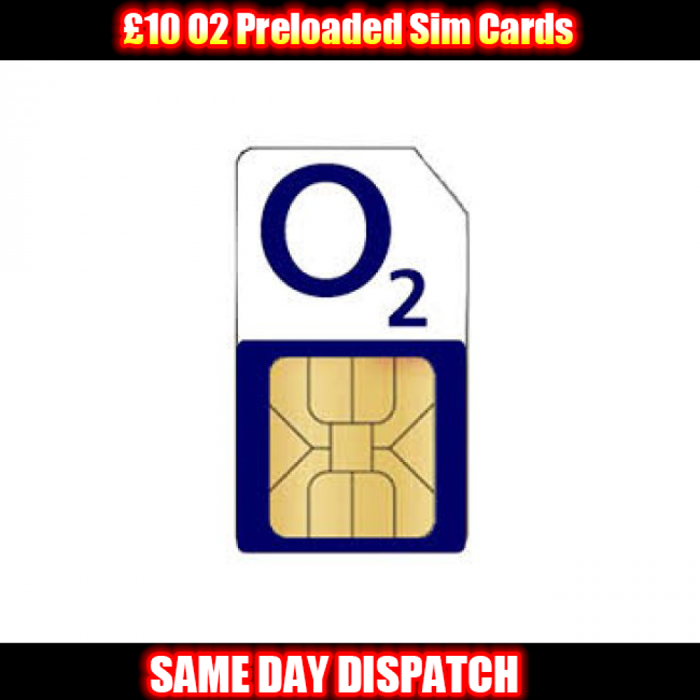 £10 O2 Preloaded UK Network Sim Card - Active & Ready to USE