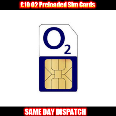 £10 O2 Preloaded UK Network Sim Card - Active & Ready to USE