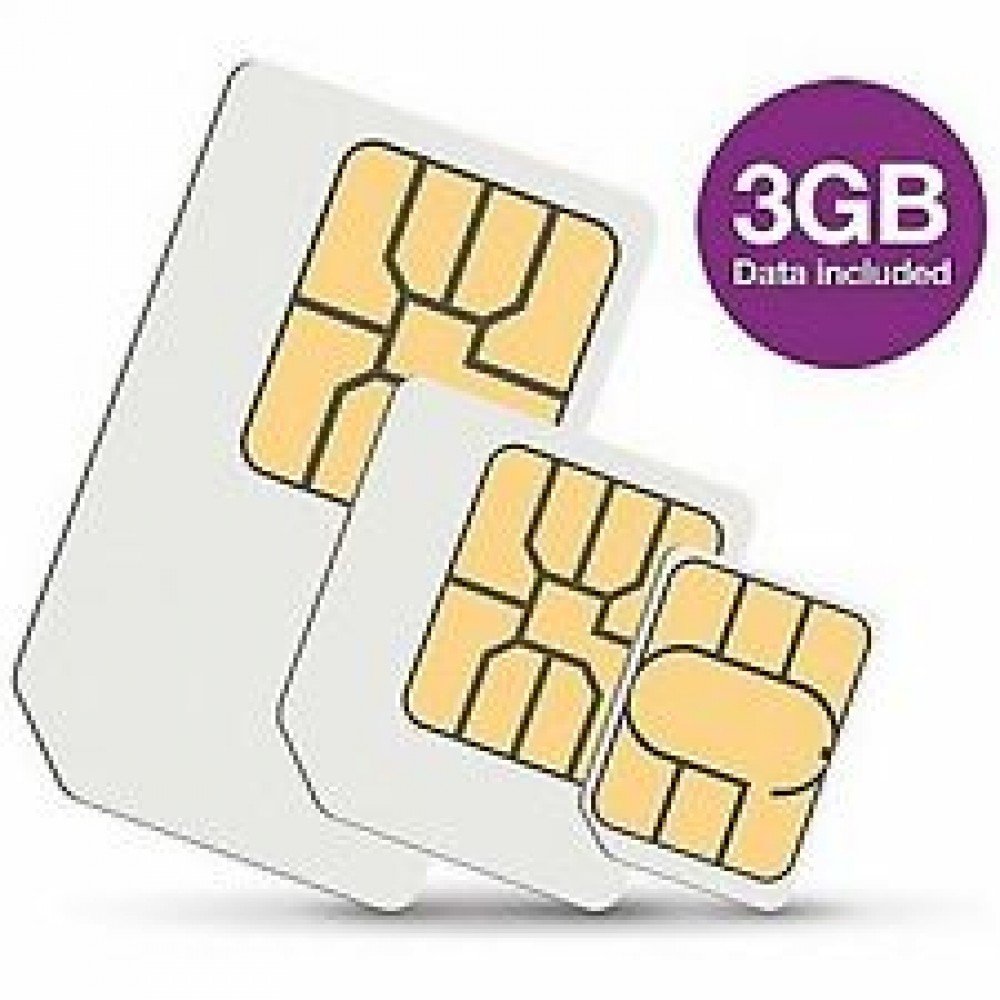 Three 3GB Data Sim - UK Mobile Network - Fast Delivery