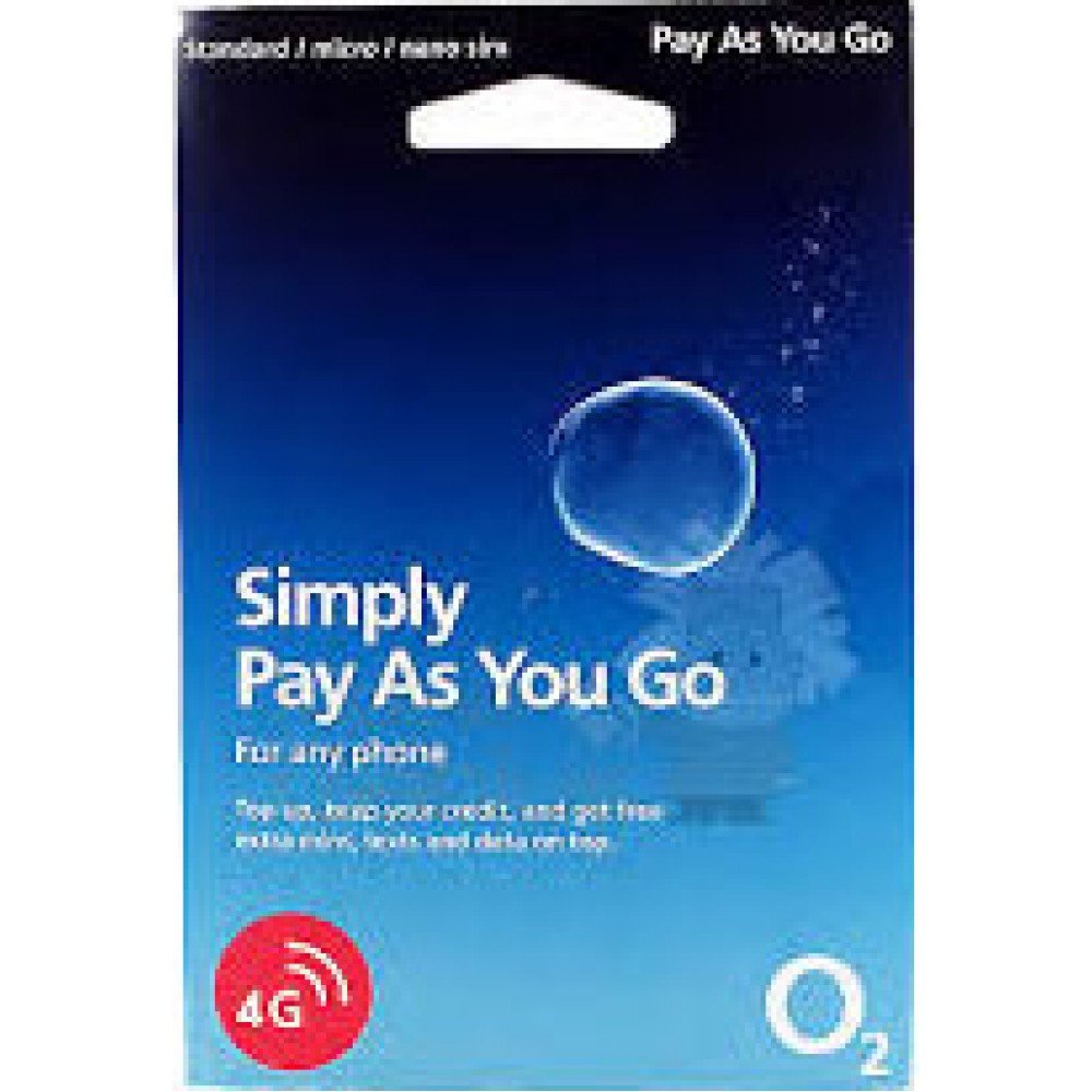 FREE O2 Network UK Sim Cards - New Pay As You Go Sim